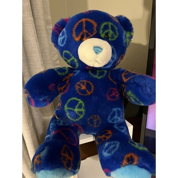 Toys | Buildabear Plush Dark Blue Peace Sign Hippie Love Bab Stuffed ...